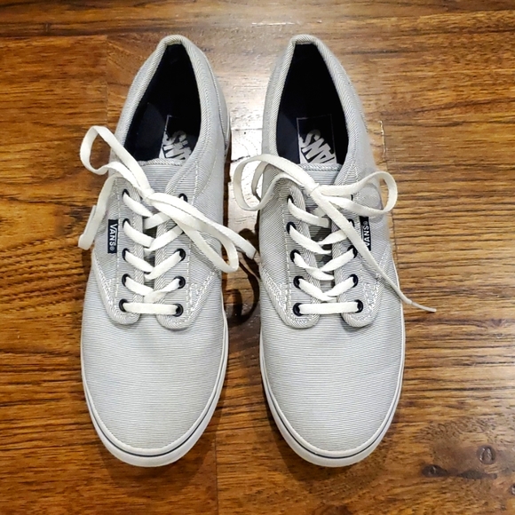 Vans | Shoes | Womens Navy Blue White Striped Vans Size 8 | Poshmark